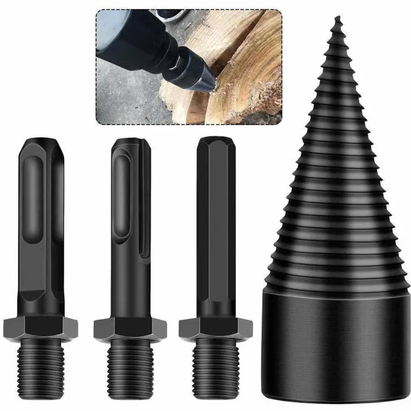 32-42-50MM-Firewood-Splitter-Machine-Drill-Bit-Wood-Cone-Punch-Driver ...
