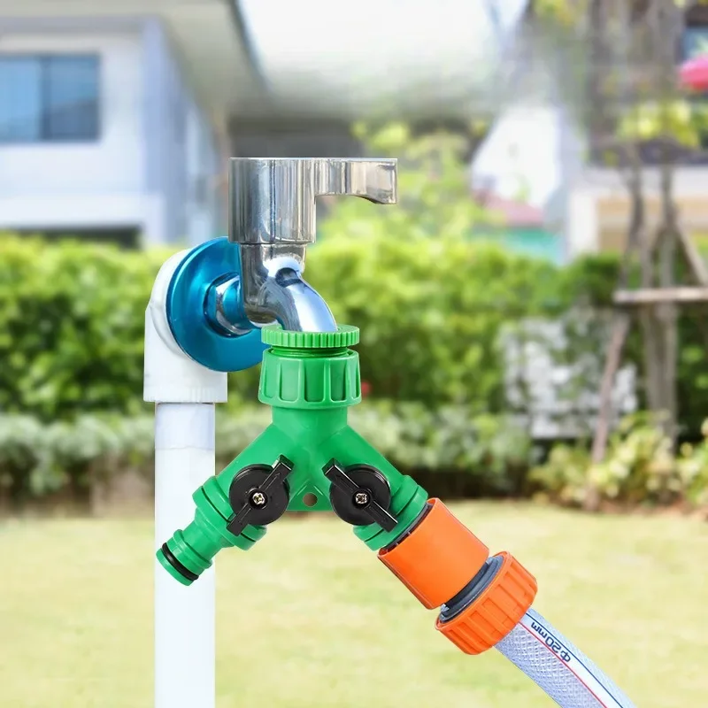 2 Way Garden Hose Splitter Double Y Valve Water Tap Splitter with ...