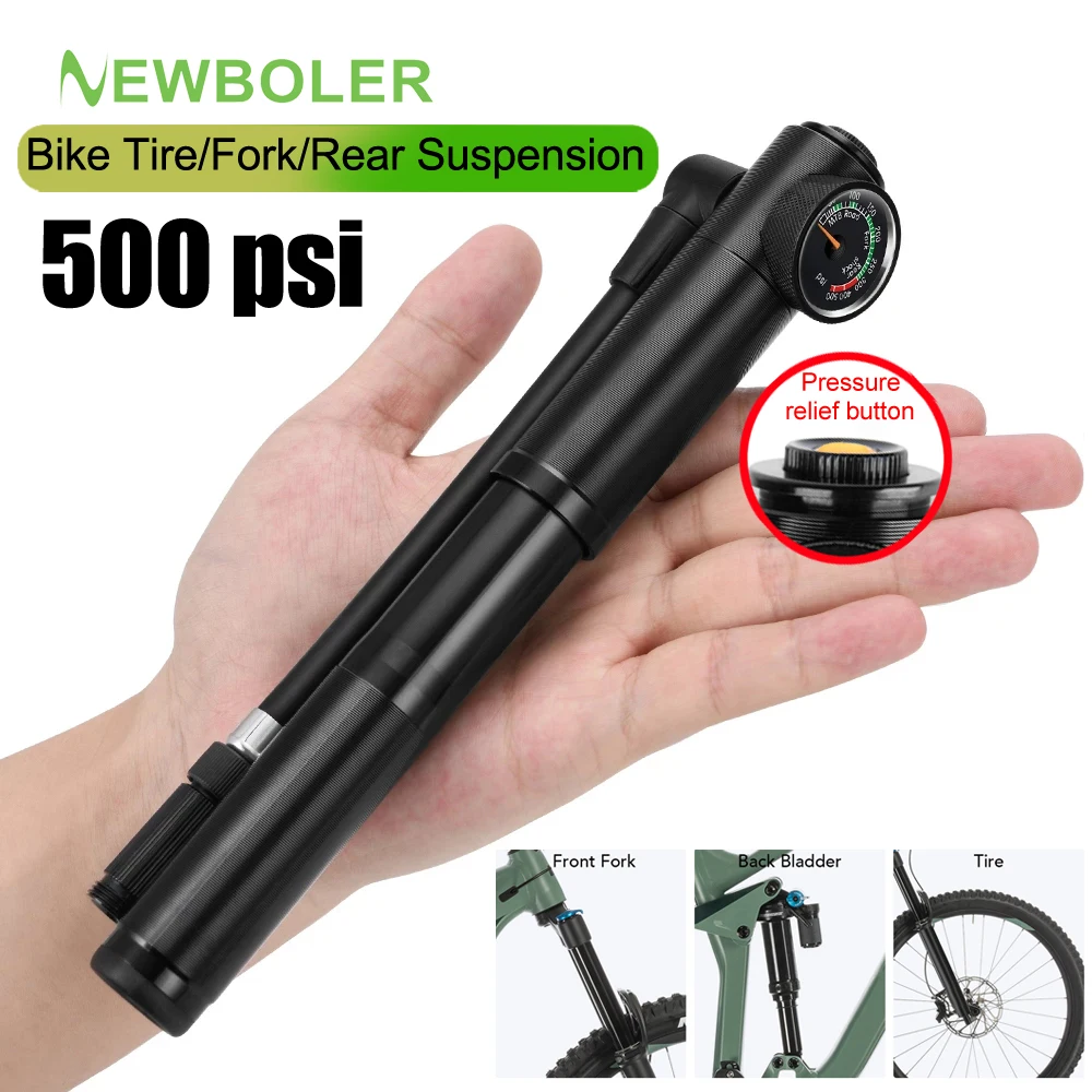 Portable-High-pressure-500psi-Bike-Air-Pump-with-Gauge-for-Fork-Rear ...