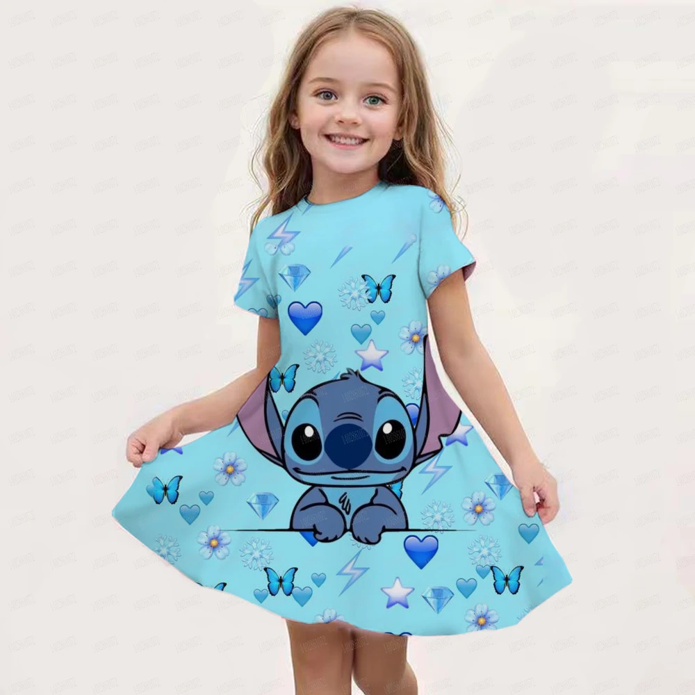 2024-Girls-Stitch-Dresses-Princess-Children-s-Clothing-Cartoon-Stitch ...