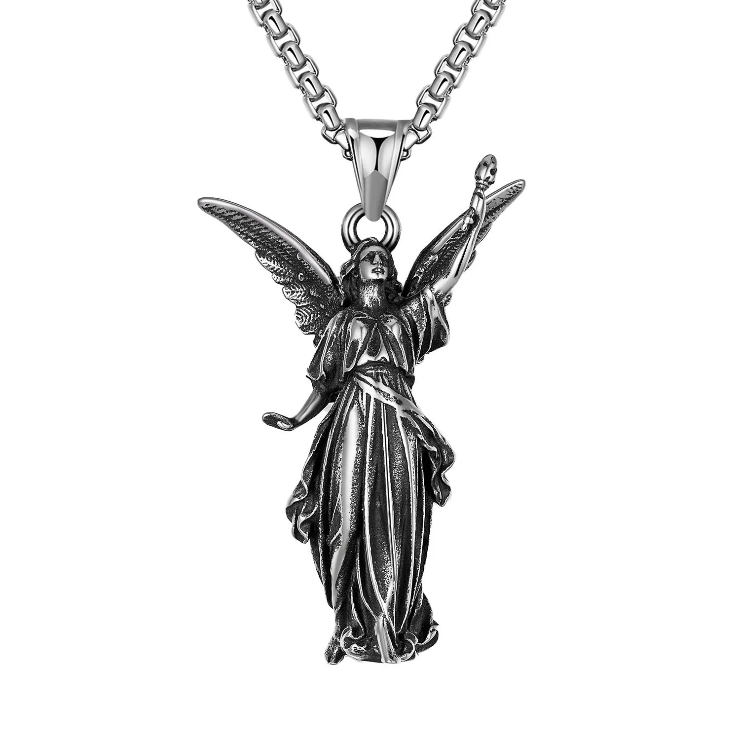 High-Quality-Statue-of-Liberty-Pendant-Titanium-Steel-Men-s-Necklace ...
