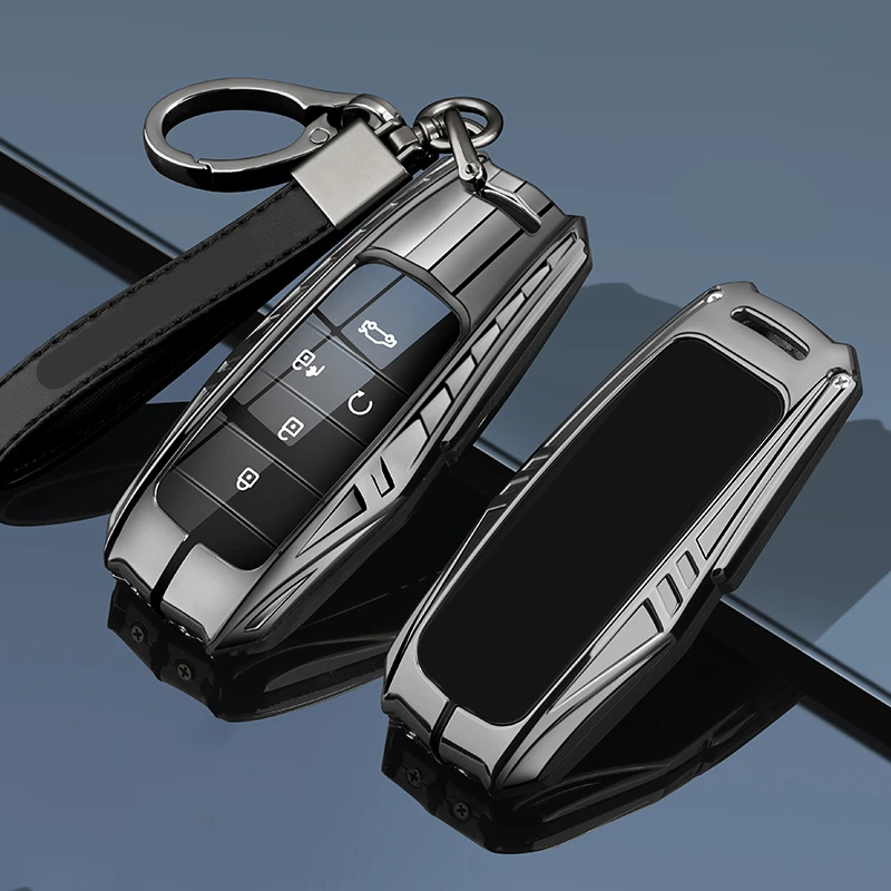 Metal-Car-Remote-Key-Case-Cover-Shell-Protector-Chain-Holder-Fob-For ...