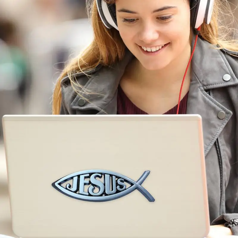 Jesus Fish Car Emblem Fish Decals Jesus Fish Emblem Religious Fish ...