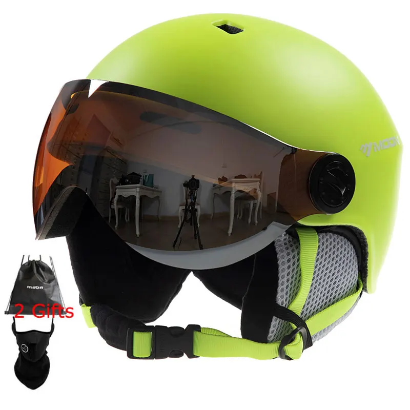 MOON-Skiing-Helmet-Goggles-Integrally-Molded-52-63cm-Adults-Kids-Ski ...
