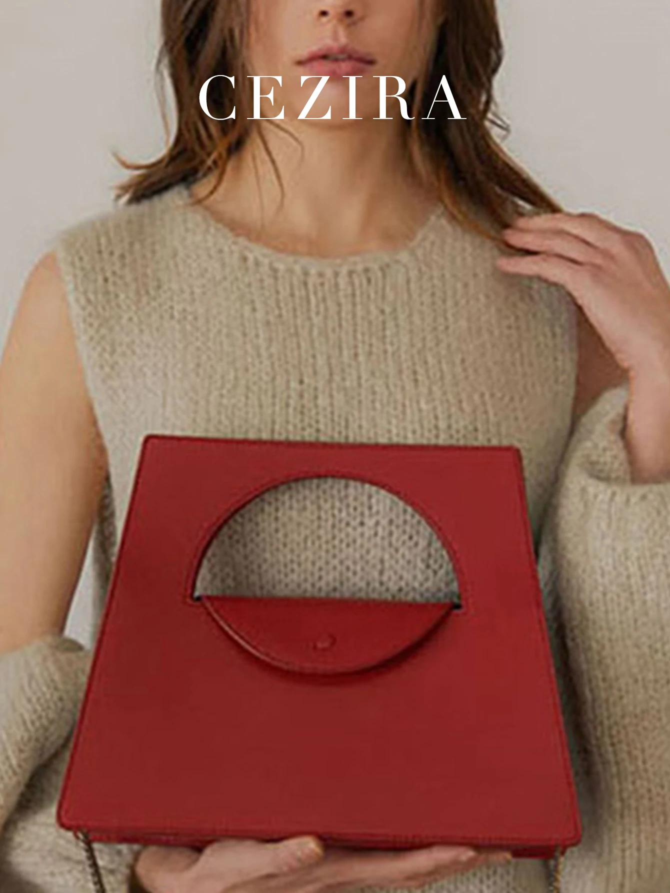 CEZIRA-Niche-Design-PU-Vegan-Leather-Top-handle-Bag-Women-Fashion ...