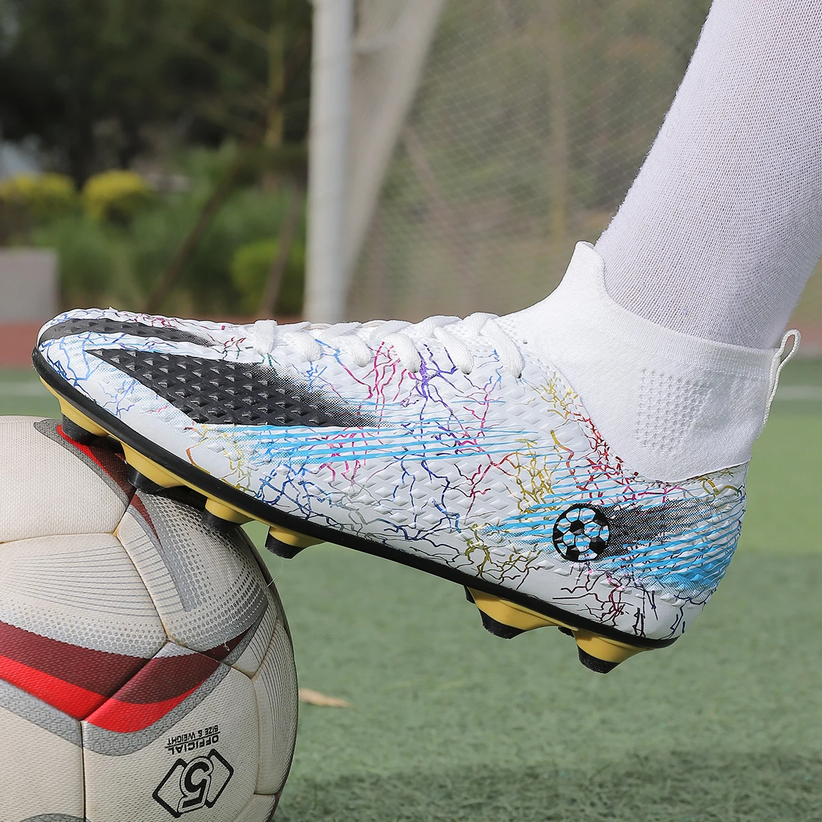 Men-s-Professional-Soccer-Cleats-High-Top-AG-TF-Spiked-Shoes ...