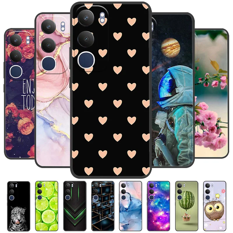 For Vivo Y19s Case V2419 New Fashion Color Painted Silicone Phone Cover ...
