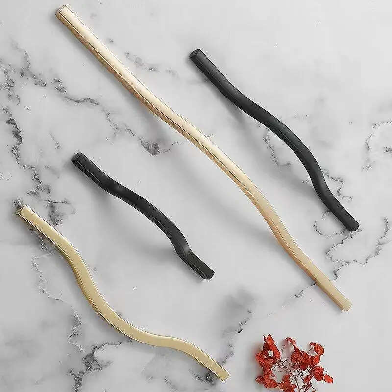 Black-Golden-Arched-Curved-Handles-for-Furniture-Zinc-Alloy-Kitchen ...