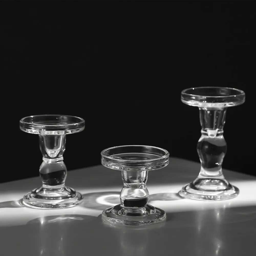 Ins-Glass-Candle-Holders-Candlestick-Luxury-Transparent-Candle-Tray-For ...