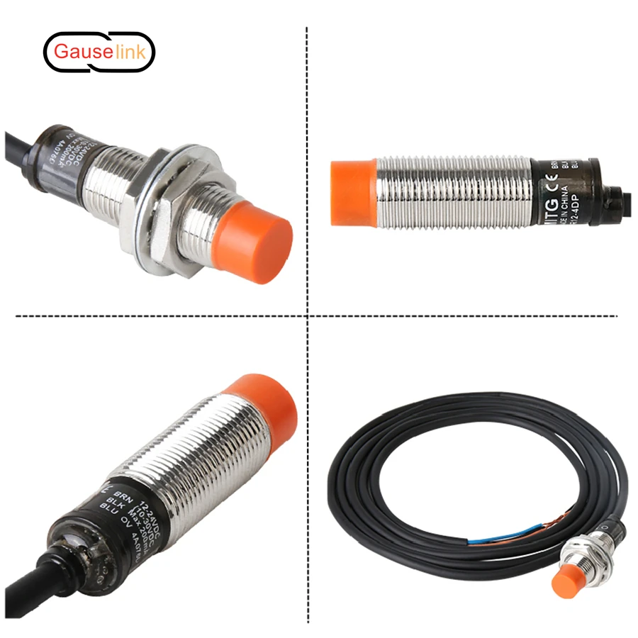 Proximity Switch Sensor PR12-4DN Inductive Metal Type NPN PNP M12 Cylindrical Oil Water Proof ...