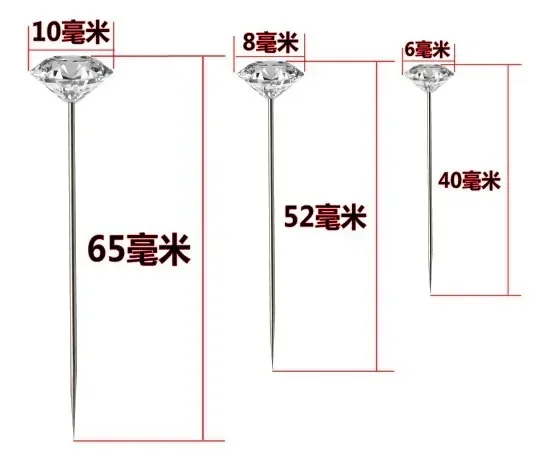 1Box-50-100Pcs-Alloy-Pins-Transparent-Diamond-Pin-DIY-Wedding-Bouquet ...