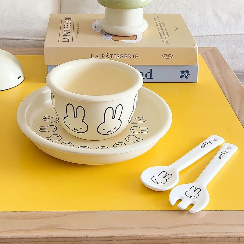 Cute Anime Miffy Ceramic Tableware Cartoon Kawaii Kitchen Plate ...