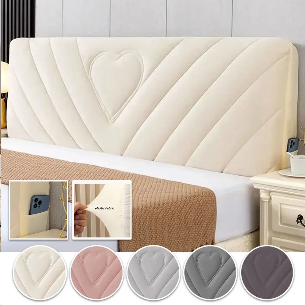 1PC All-inclusive Plush Quilted Headboard Cover Thick Velvet Bed Head ...
