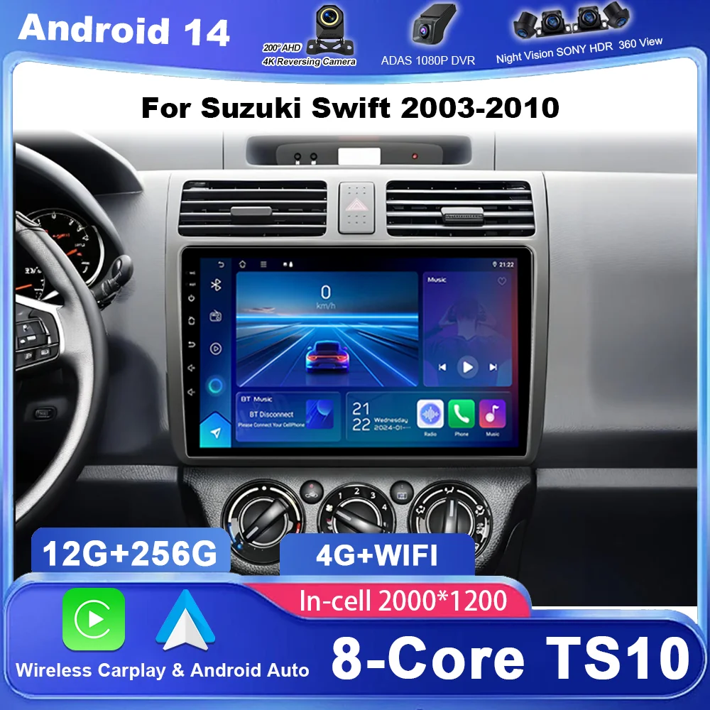 Carplay Android Auto Car Radio For Suzuki Swift 2003-2010 Multimidia ...