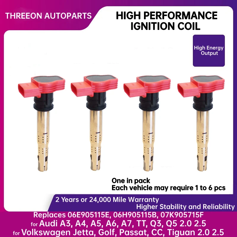 1-4-6pcs-THREEON-Ignition-Coil-IC2268M-For-Jetta-Golf-Passat-CC-Tiguan ...