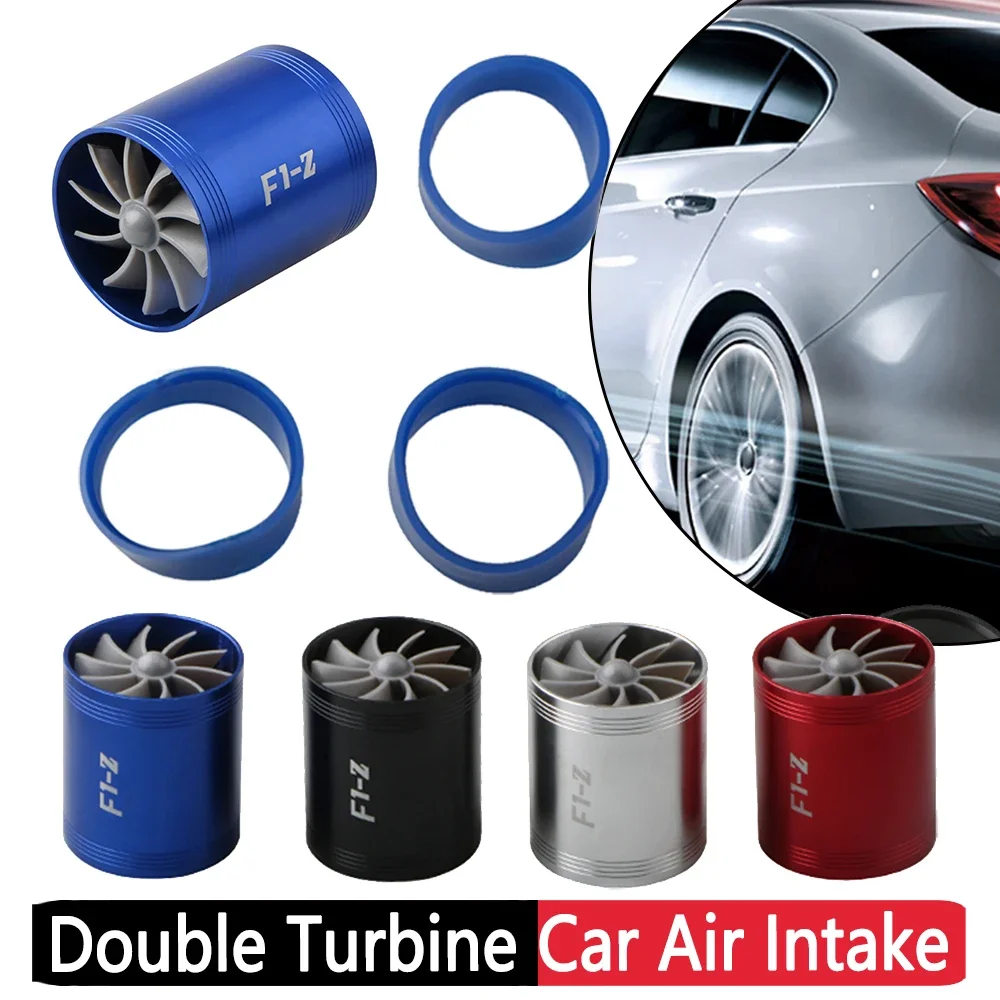 Car-Air-Intake-Double-Air-Filter-Intake-Fan-Gas-Fuel-Oil-Saver-Kit ...