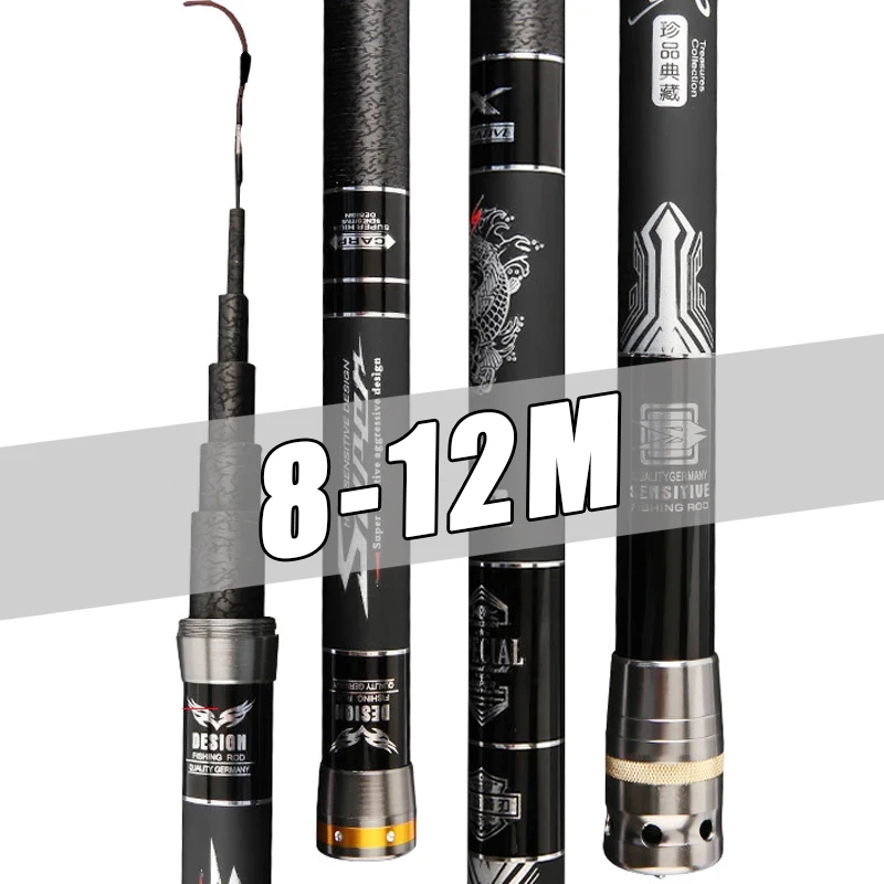 8m 9m 10m 11m 12m 13m High Quality Carbon Fishing Rod Telescopic ...