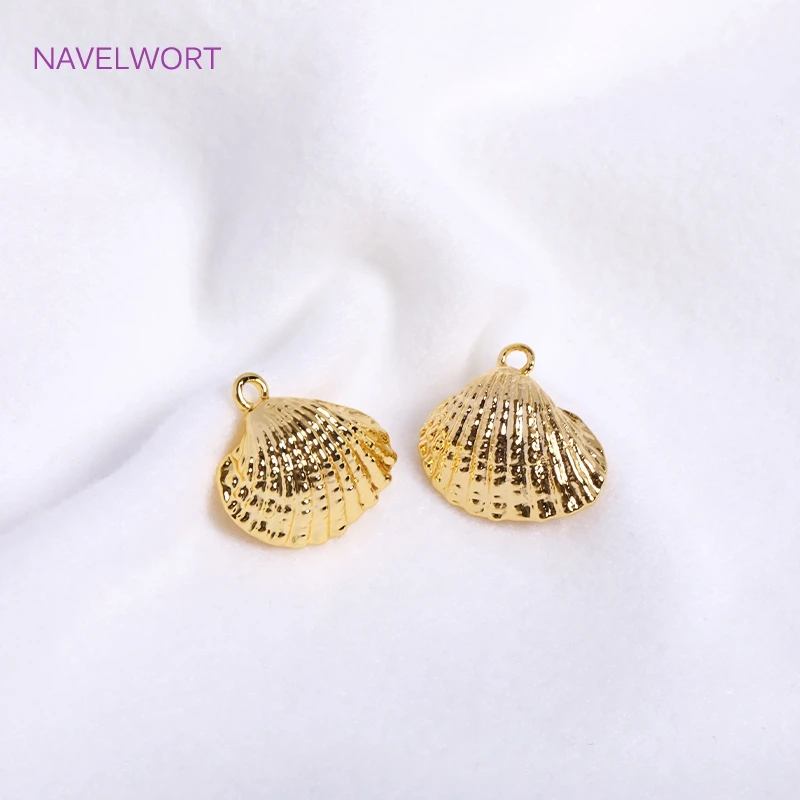 14K-Gold-Plated-Shell-Charms-For-Earring-Making-Accessories-Brass-Metal ...