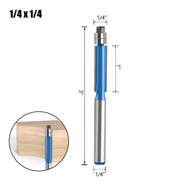 6MM 1/4′′ Flush Trim Bit Router Bit Woodworking Milling Cutter For Wood ...