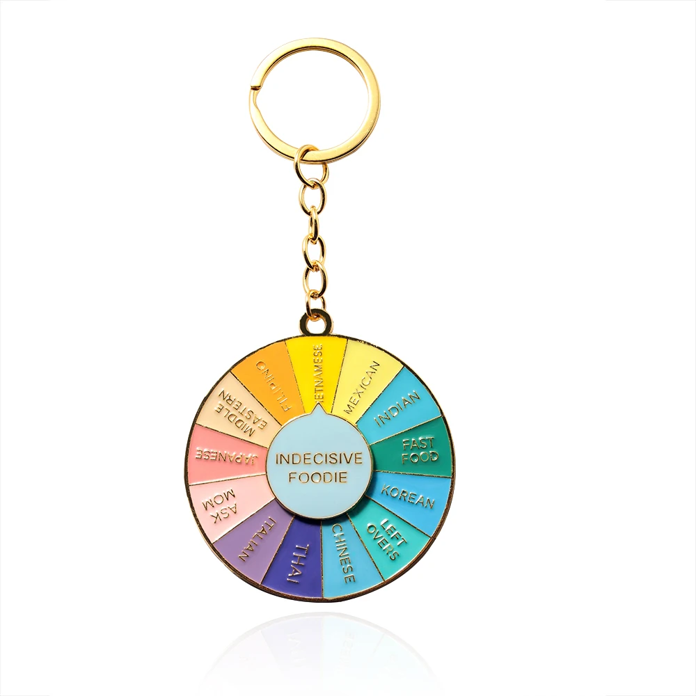 Decision-Spinning-Keychains-What-To-Eat-Rotatable-Option-Keyrings-Key ...