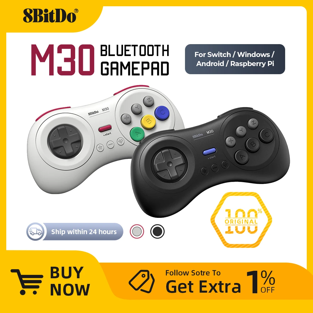 8BitDo-M30-2-4G-Wireless-Controller-Gamepad-for-Sega-Genesis-Mini-and ...