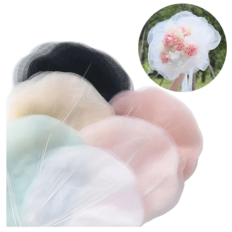 Neon Petal Yarn Flower Packaging Gauze Fairy Bouquet Soft Flower ...