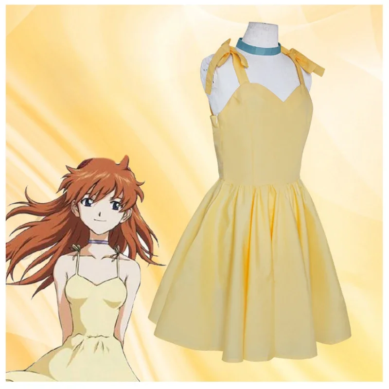 Anime-Shinseiki-Evangerion-Cosplay-Asuka-Langley-Soryu-Yellow-Slip ...