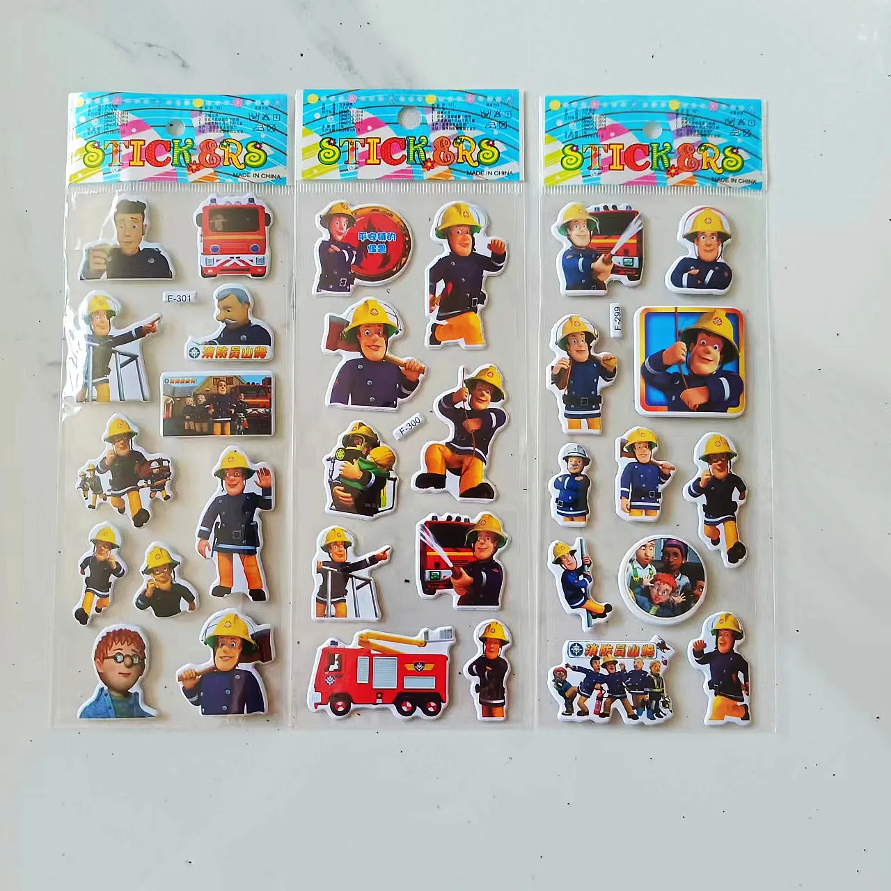 6Pcs-Cartoon-Fireman-Sam-Stickers-for-Kids-Child-Education-Rooms-Home ...