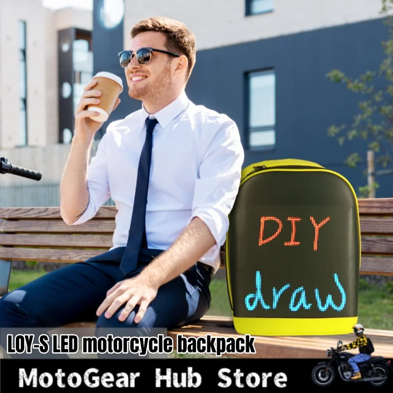 New-Loy-S-Led-Motorcycle-Backpack-Luminous-Display-Screen-Waterproof ...