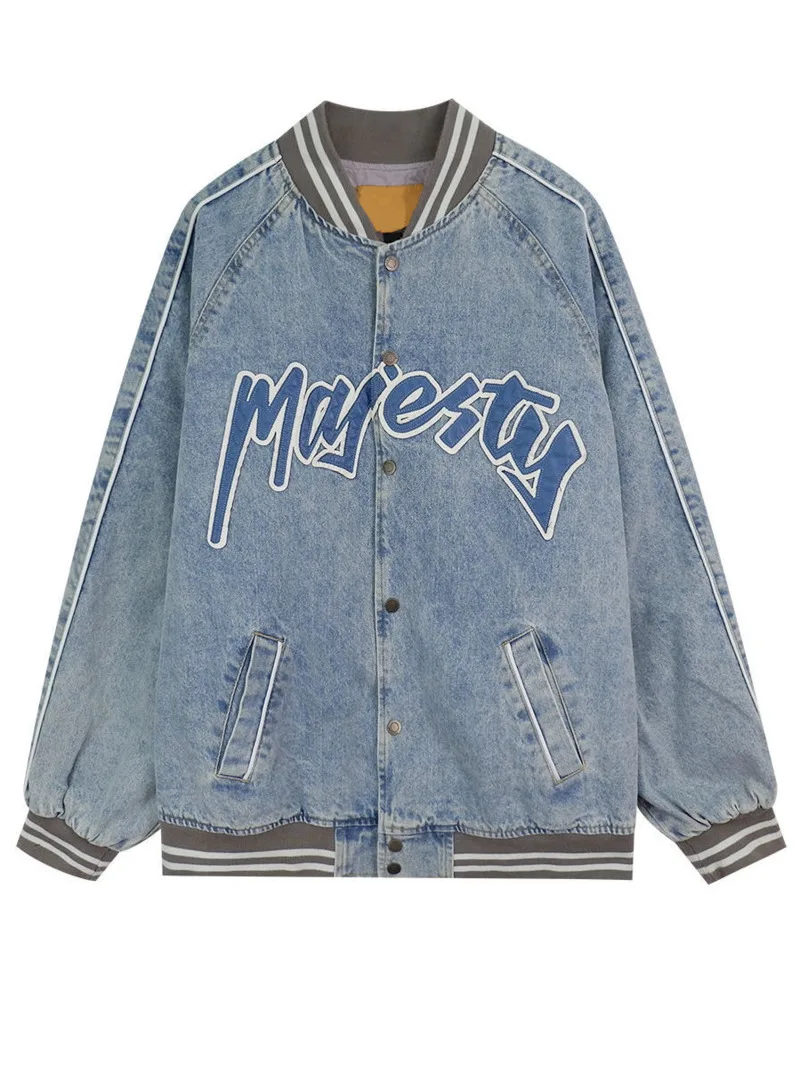 Baseball-Jacket-Women-American-Vintage-Denim-Jacket-Spring-2022-New ...