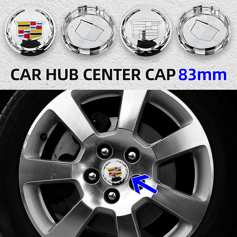 4pcs 83mm ABS Car Wheel Center Hub Caps Cover Emblem fit for Cadillac ...