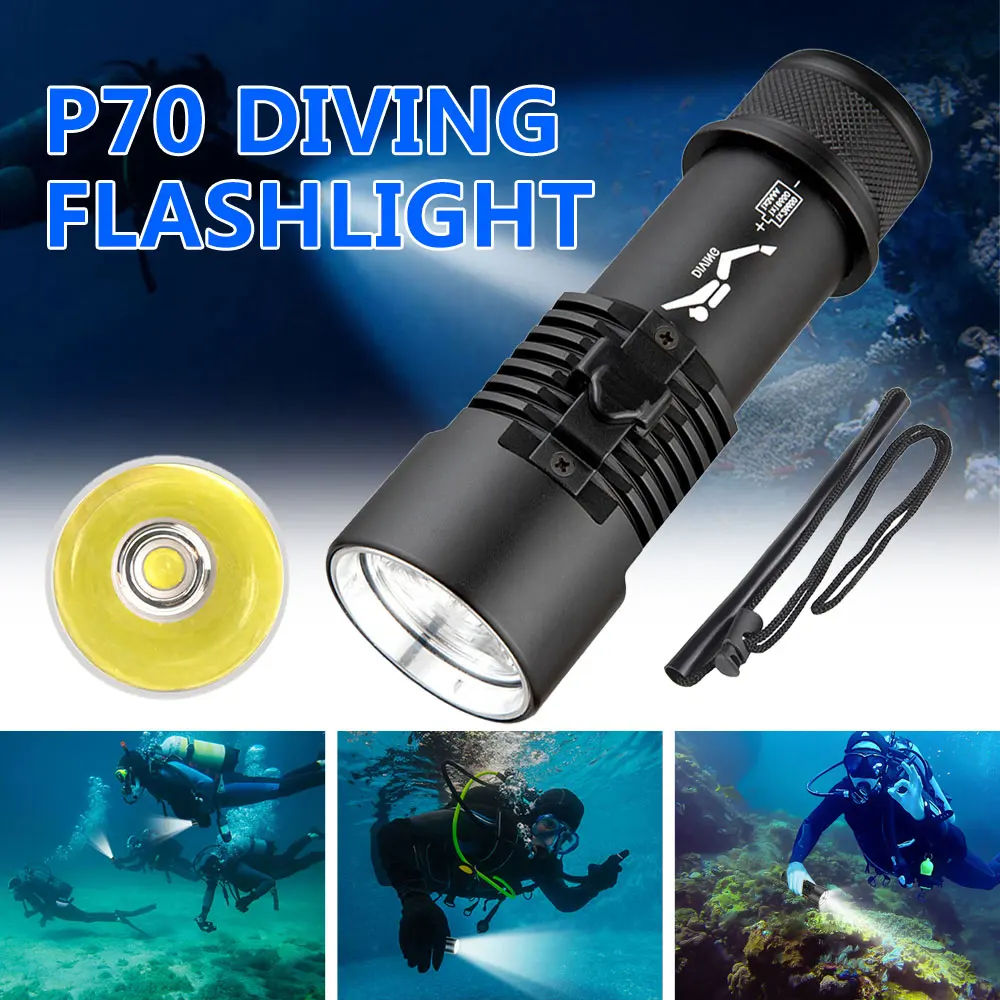 Diving Flashlight | Safety Lamp | Flashlights Torches - P70 Led Scuba ...