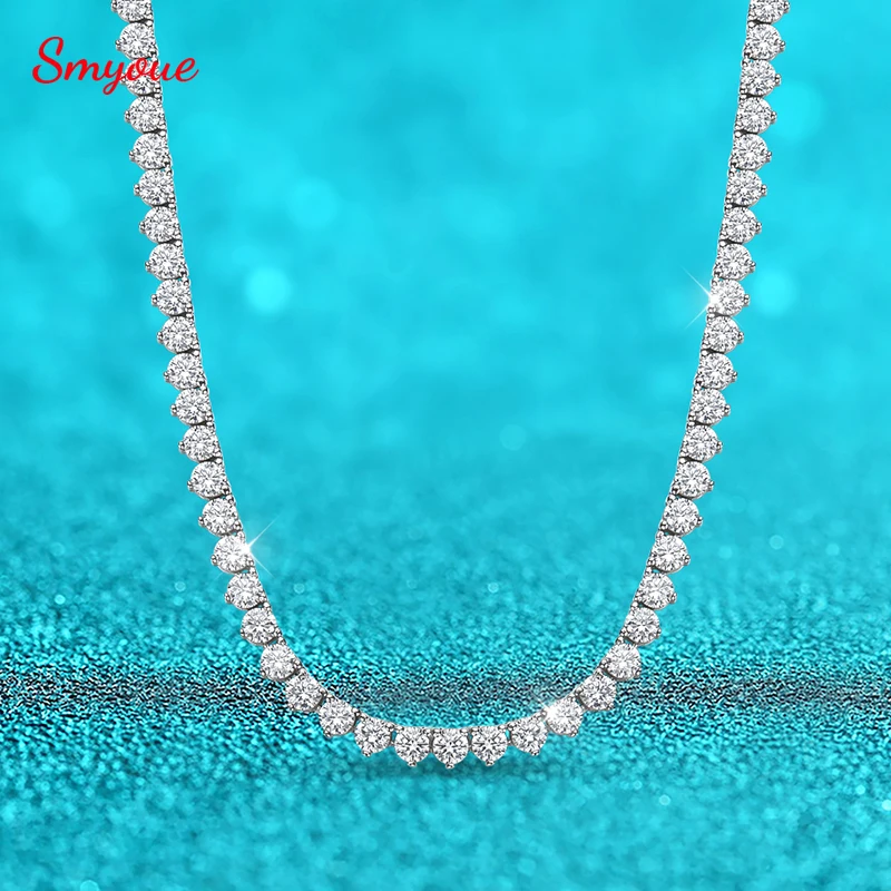 Smyoue 18k Plated Vvs Moissanite Tennis Necklace for Women Man Hip Hop ...