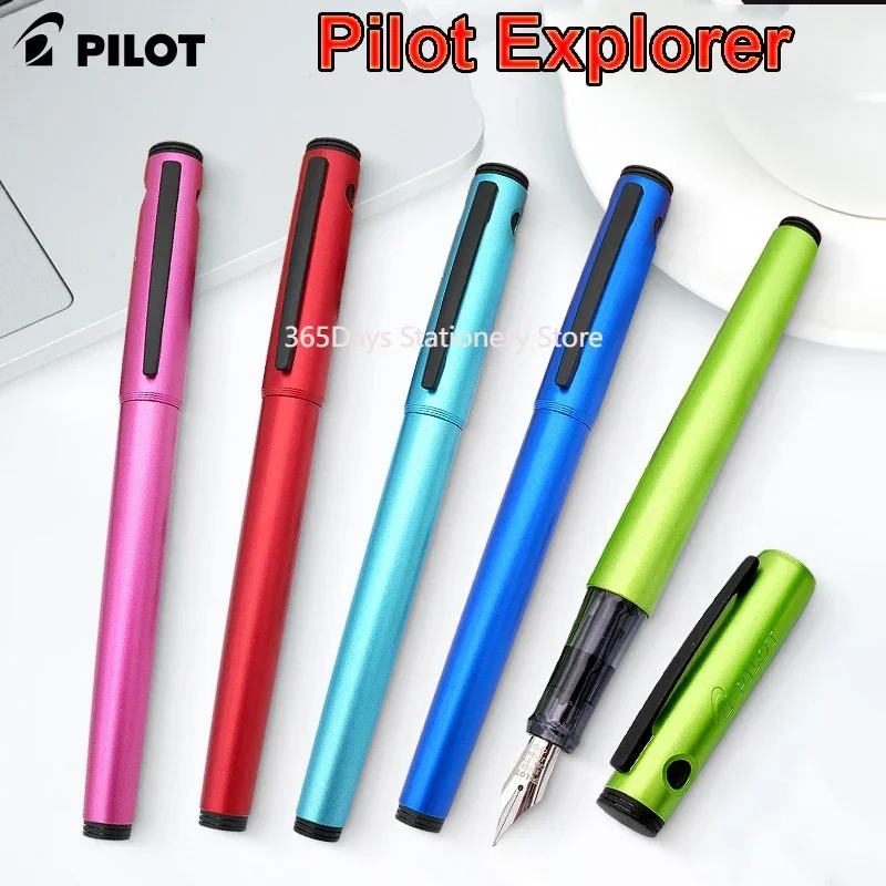 Original-Pilot-Pen-Fountain-Pen-Explorer-Frosted-Stainless-Steel-With ...