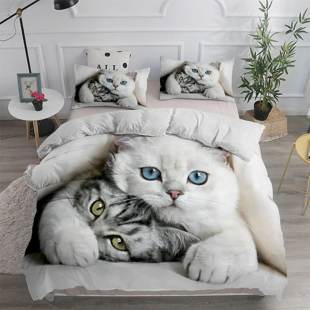 Pet-Cat-DIY-Print-Duvet-Cover-Set-King-Queen-Double-Full-Twin-Single ...