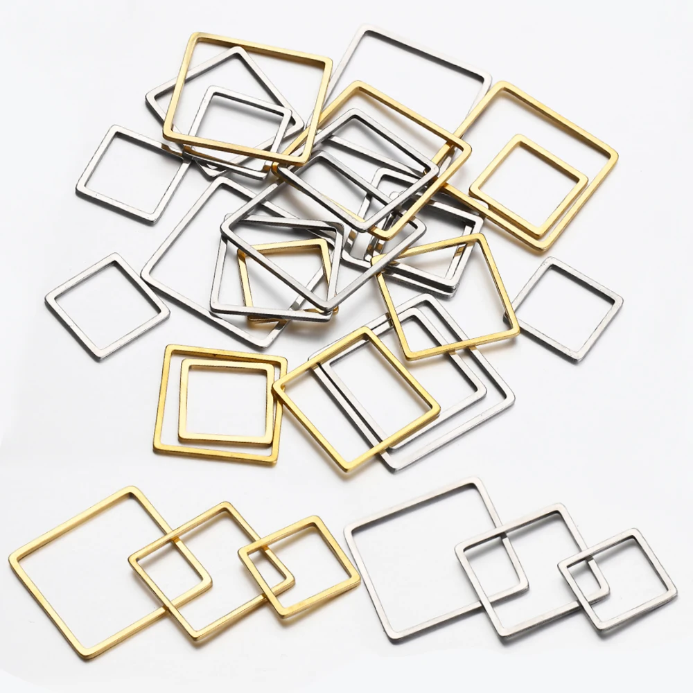 20pcs-Stainless-Steel-Square-Pendants-Geometry-Charms-for-Earrings ...