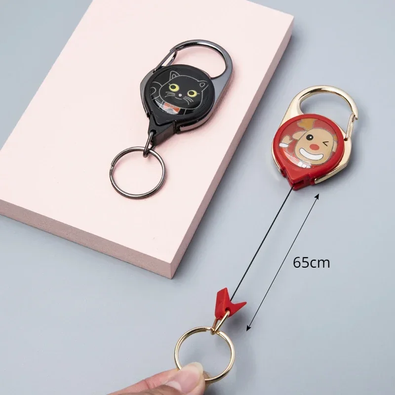 Cartoon Animal Key Holders Zinc Alloy Buckle Retractable Durable Badge ...