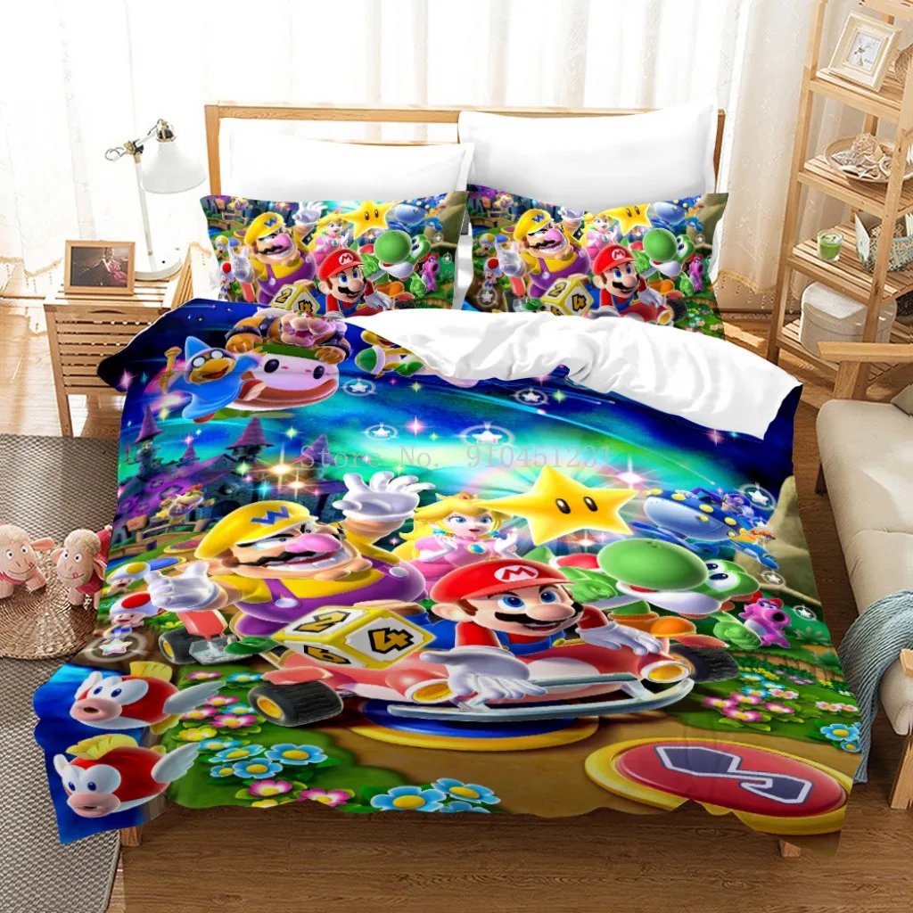 Popular-Super-Mario-Sonic-Game-Duvet-Quilt-Comforter-Cover-Sets-Bedroom ...