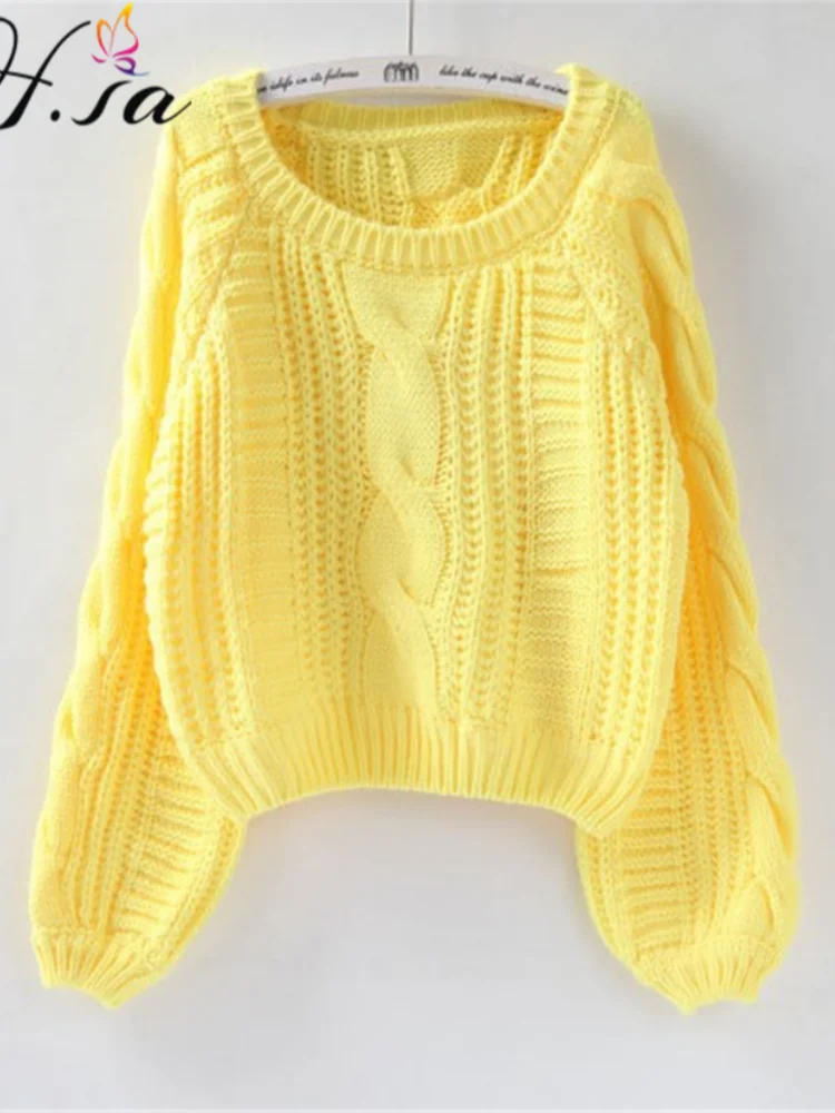 H-SA-Roupas-Femininas-Women-Pull-Sweaters-Jumpers-Yellow-Sweater ...
