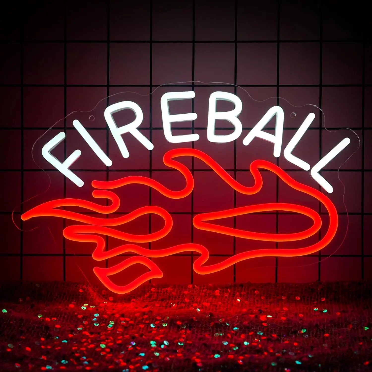 Fireball Whiskey Neon Sign USB Powered LED Neon Light for Man Cave Home ...