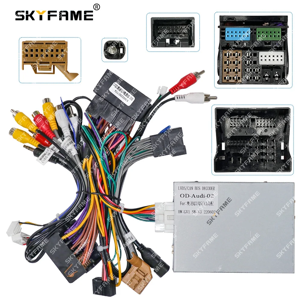 Skyfame Car 16pin Wiring Harness Adapter Canbus Box Decoder For Audi Q3 ...