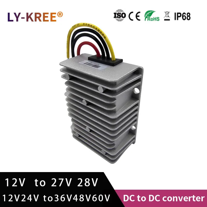 LY-KREE DC-DC 24V to 48V Converter 12V to 36V 60V 27V 28V Boost Modular 5A 10A 15A Inverter Step Up