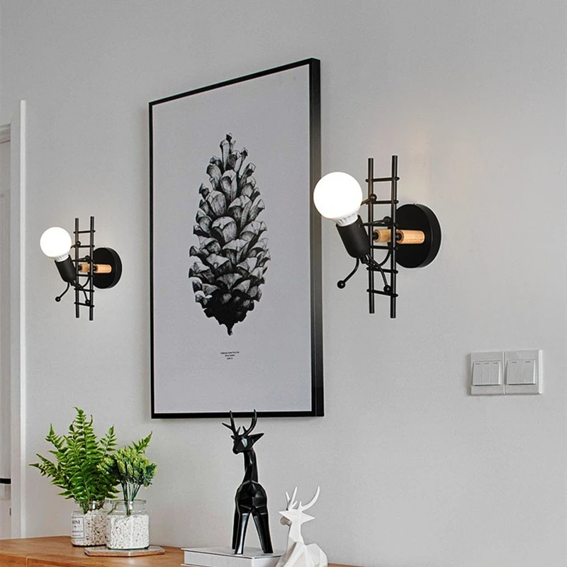 Nordic-Creative-Iron-Art-Wall-Lamp-Modern-Personalized-LED-Sconce-Living-Room-Corridor-Bedroom ...