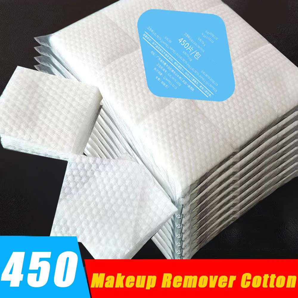 3D Large Packaging Square Makeup Cotton Pads 450pcs Disposable Water ...
