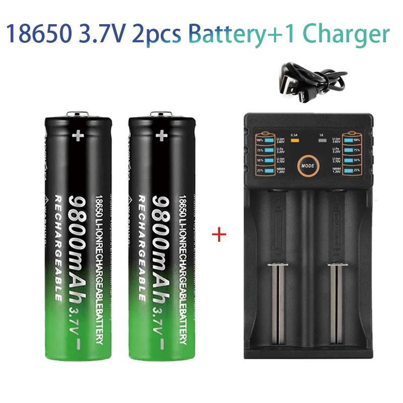 100-18650-Lithium-Batteries-Flashlight-18650-Rechargeable-Battery-3-7V ...