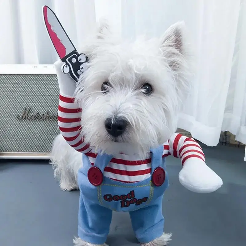 Useful Funny Dog Clothes Sweatshirt Set Cosplay Chucky Pet Party ...