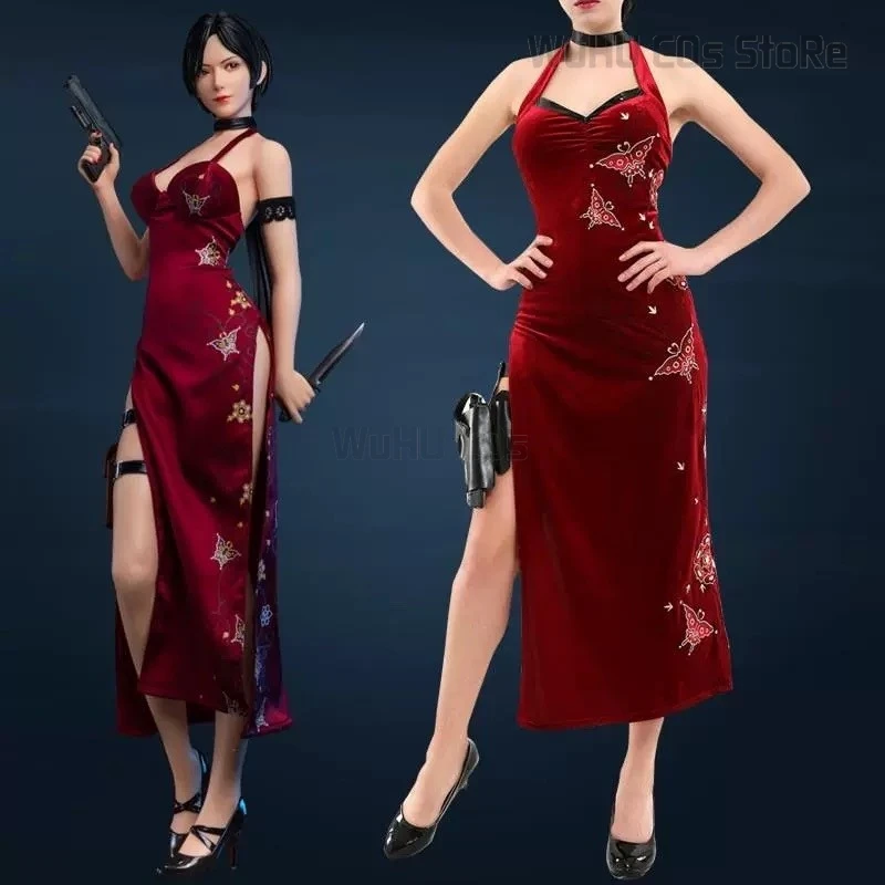 Female-Resident-4-Ada-Wong-Cosplay-Costume-Evil-Cheongsam-Dress-Red ...