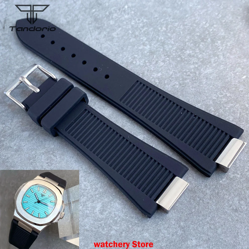 20mm Watch Rubber Strap For Nautilus 40mm Automatic Watch Case NH35 ...