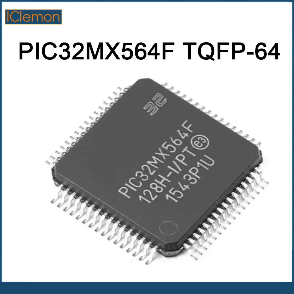 PIC32MX564F-PIC32MX564F128H-I-PT-TQFP-64-32-bit-Microcontrollers-MCU-64PINS-128KB-32KBRM-80MHz ...