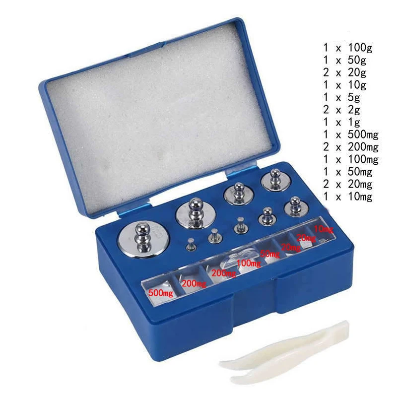 200g Calibration Weight Set 10mg-100g Grams Precision Digital Jewelry ...